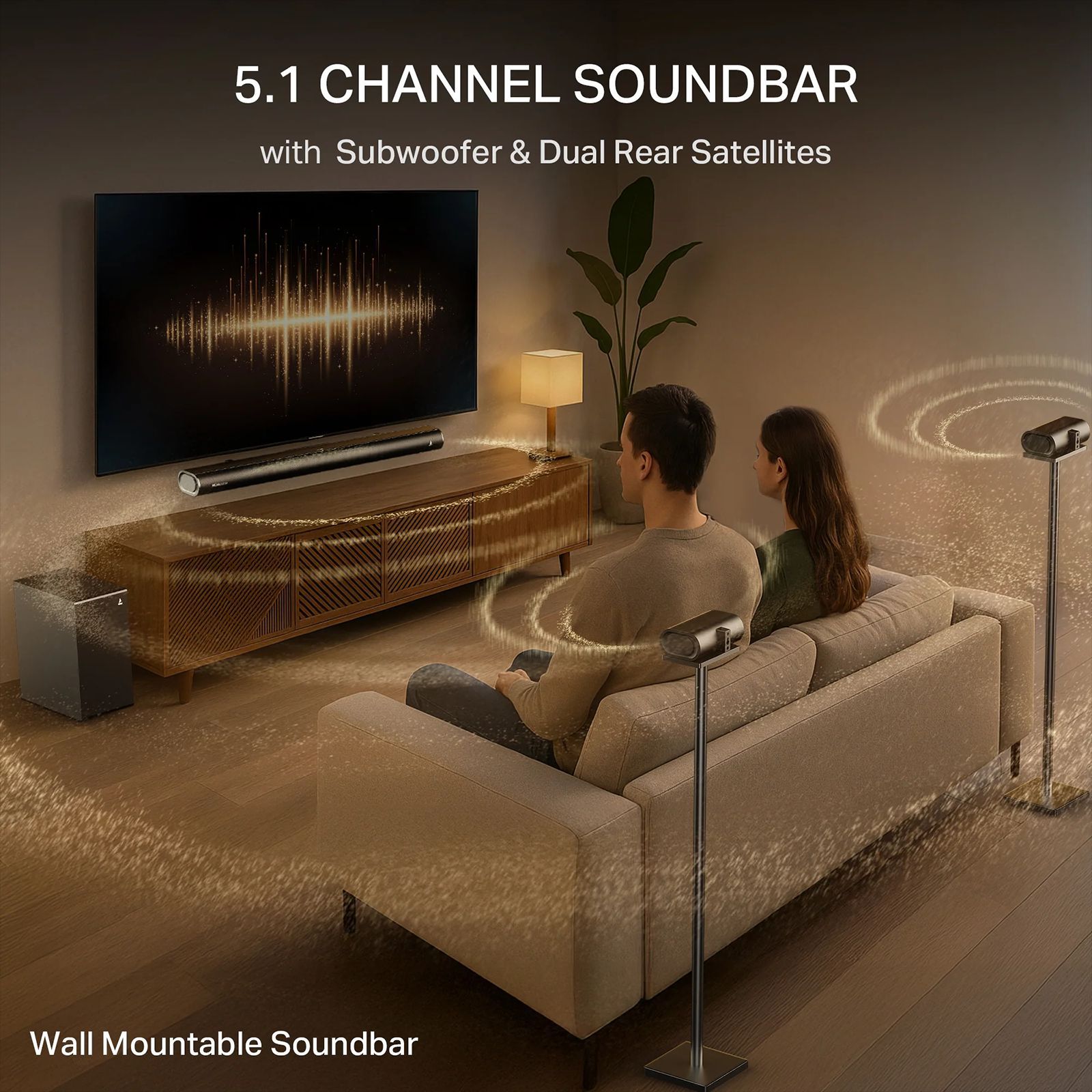 Buy boAt Aavante Prime 5.1 5000DA 500W Soundbar with Remote (Dolby Atmos, 5.1 Channel, Black ...